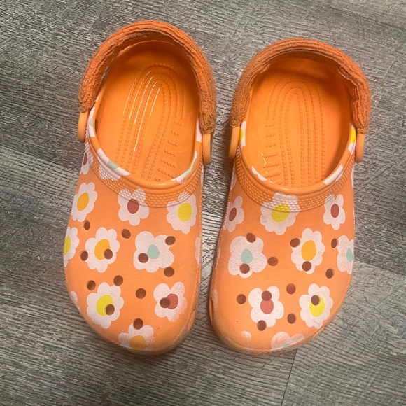 CROCS | Shoes | Crocs Zen Garden Kids Orange Floral Clogs | Poshmark
